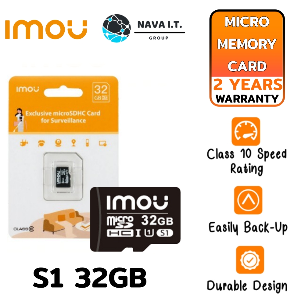 IMOU Micro SD Card S1 32GB ST2-32-S1 High Speed Class10 Warranty 2 ...